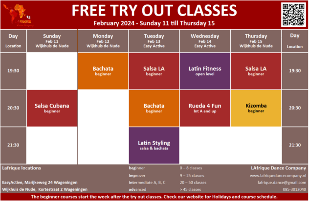 Free try out Classes – Lafrique Dance Company